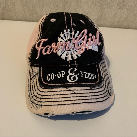 Farm Girl | Accessories | Farm Girl Distressed Coop Feed Hat Baseball ...